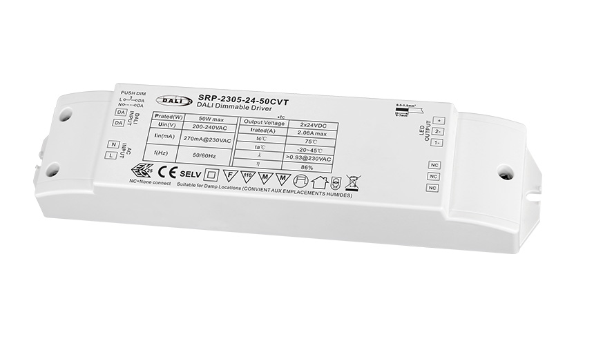 50W恒压24V DALI-2 DT6调光调色电源-DALI恒压调光调色电源-智能电源_驱动电源_调光调色电源_DALI_DALI-2_DT8_蓝牙-Sunricher晟瑞科技